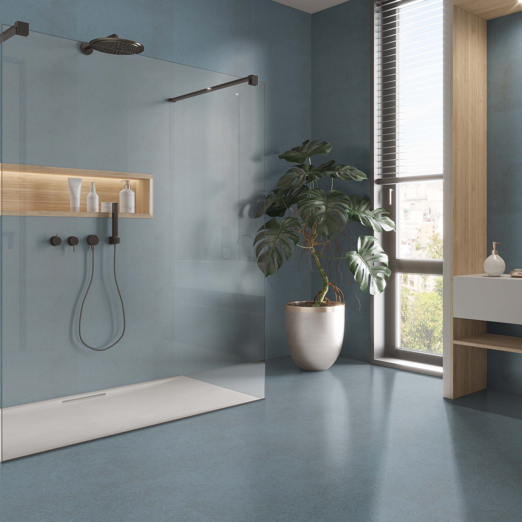Broadway blue Stone Effect Porcelain Wall Tile |Tiles360