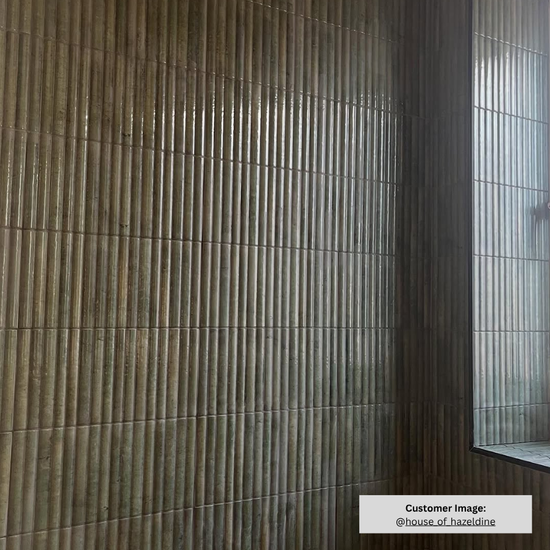 Reeded Gloss Green Wall Tile – Textured Ceramic Backsplash | Tiles360