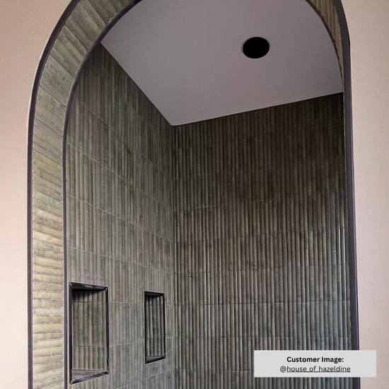 Reeded Gloss Green Wall Tile – Textured Ceramic Backsplash | Tiles360