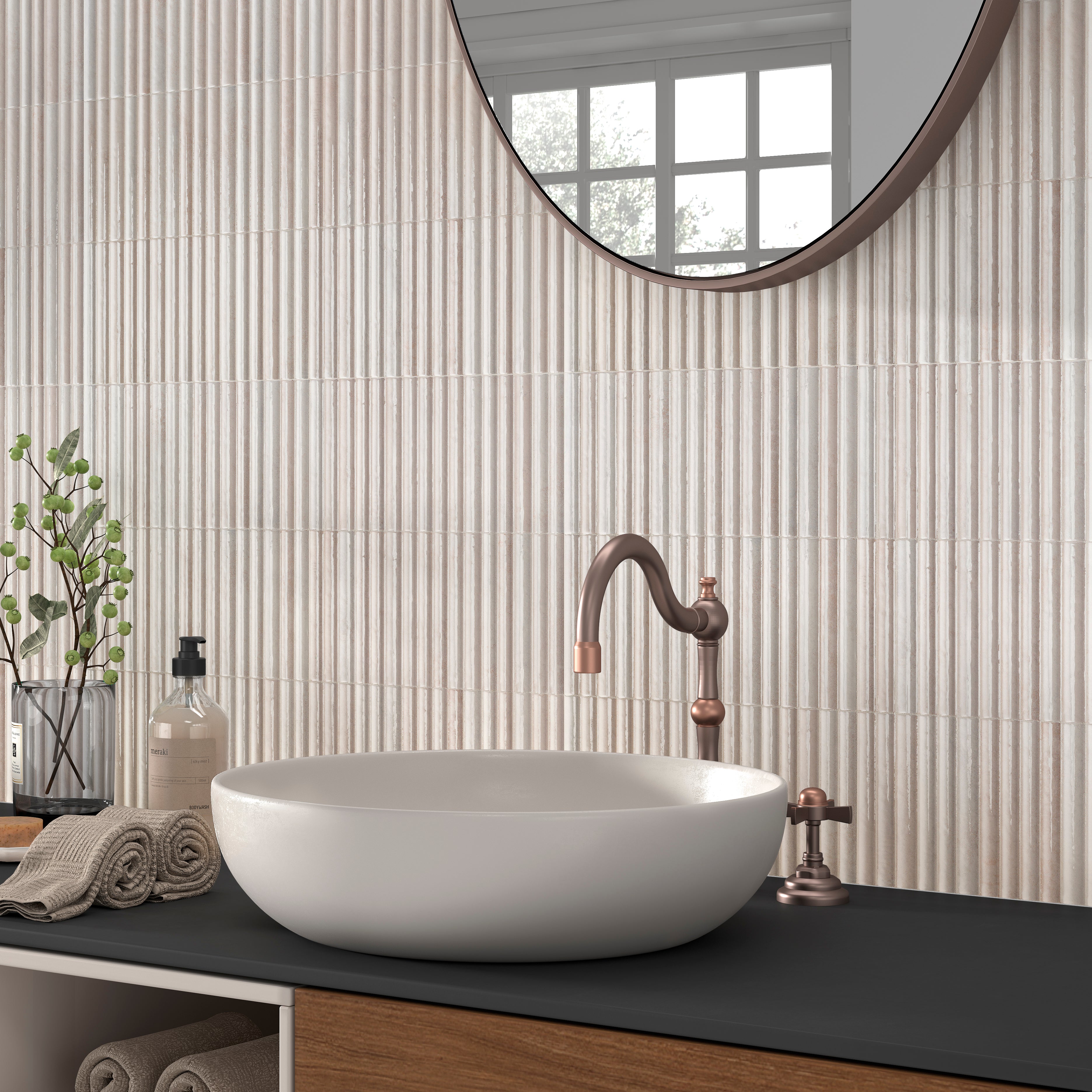 Raphael White Fluted Wall Tile – Tiles360