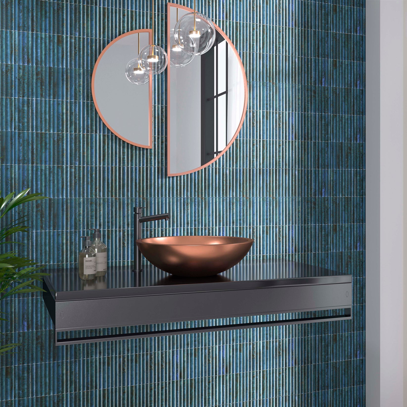 Raphael Blue Fluted Wall Tile – Tiles360
