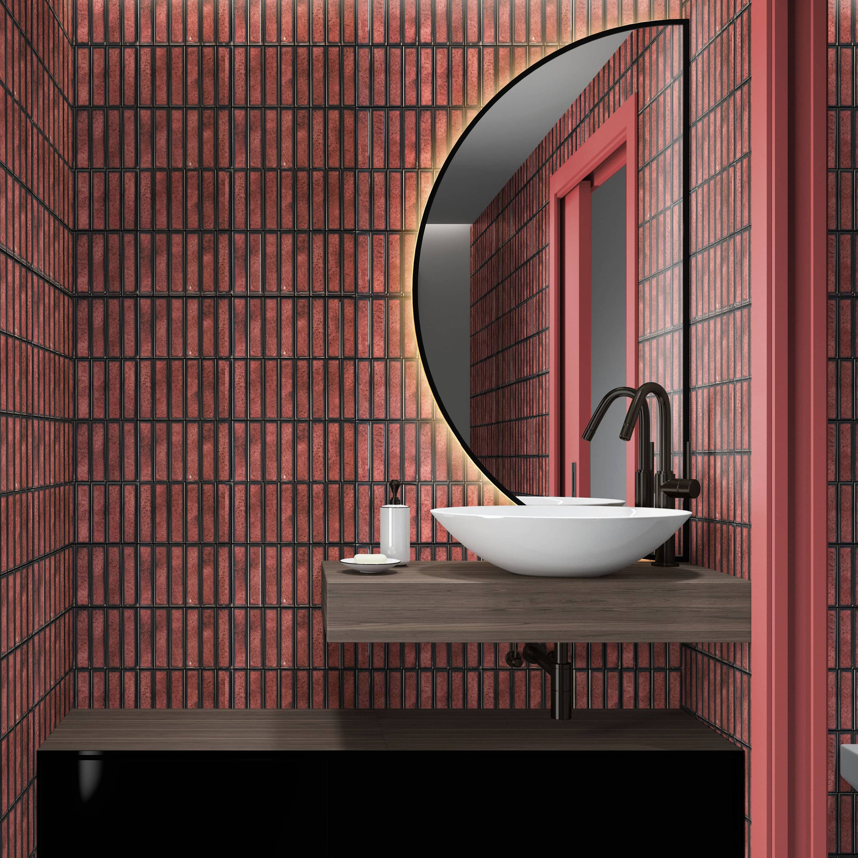 Lotus Red Kit-Kat Ceramic Wall Tile – Tiles360