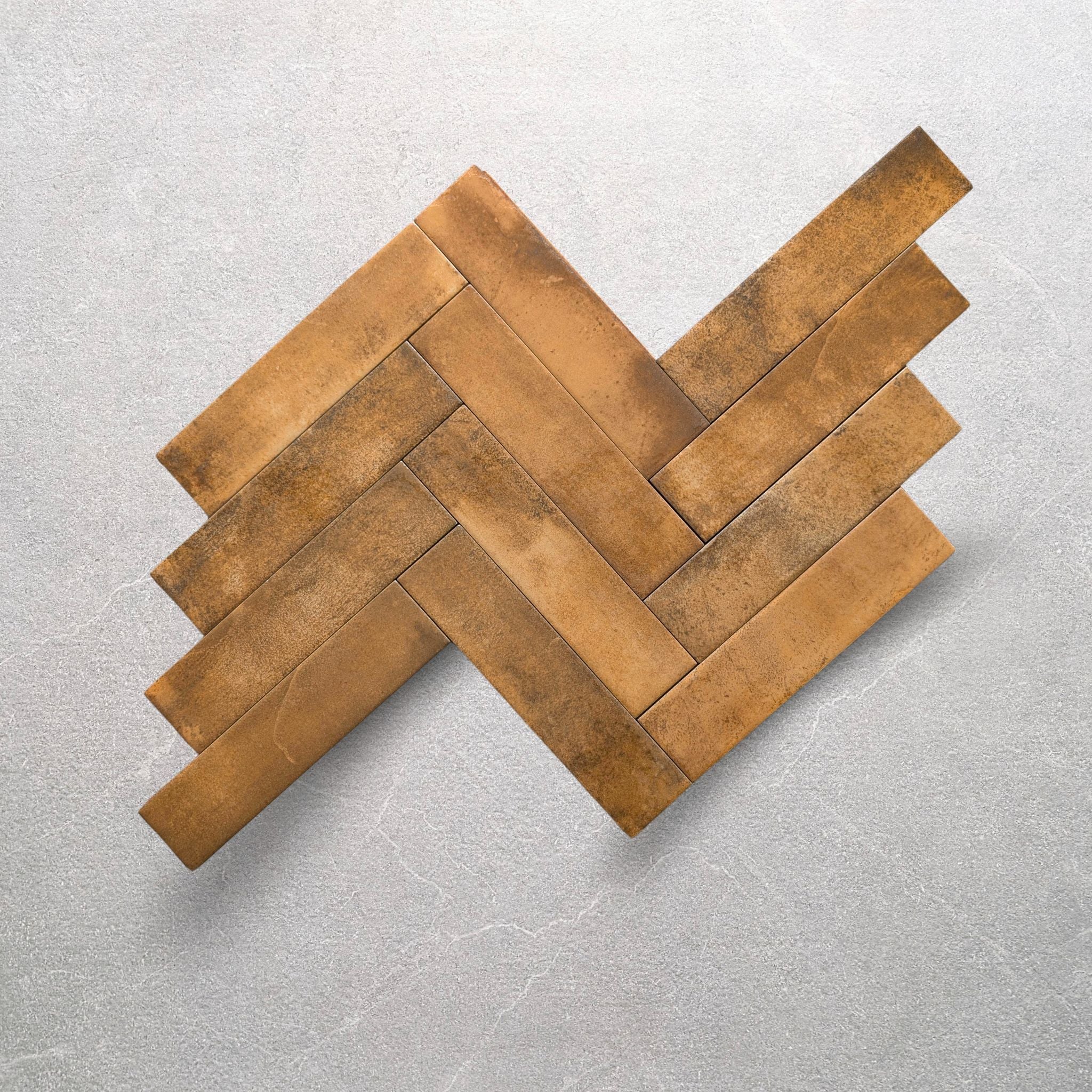 Slim Brick-Shaped Wall Tile in Terracotta Shades - Realm Range |Tiles360
