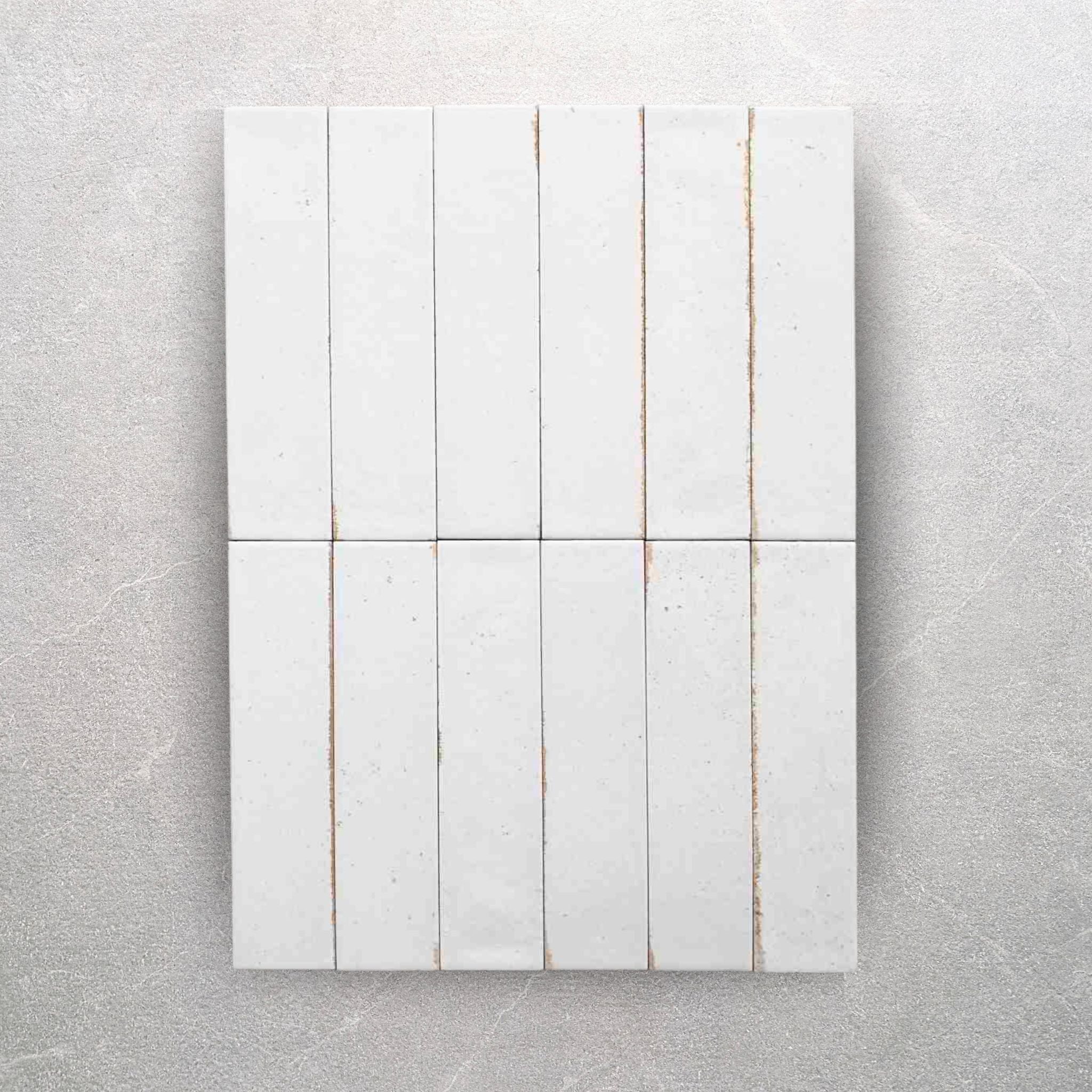 Realm White Slim Brick Wall Tile – Tiles360