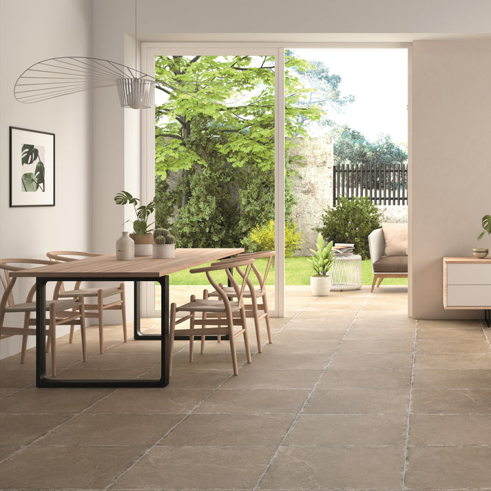 Light Brown 600x600mm Porcelain Indoor or Outdoor Stone Effect Floor ...