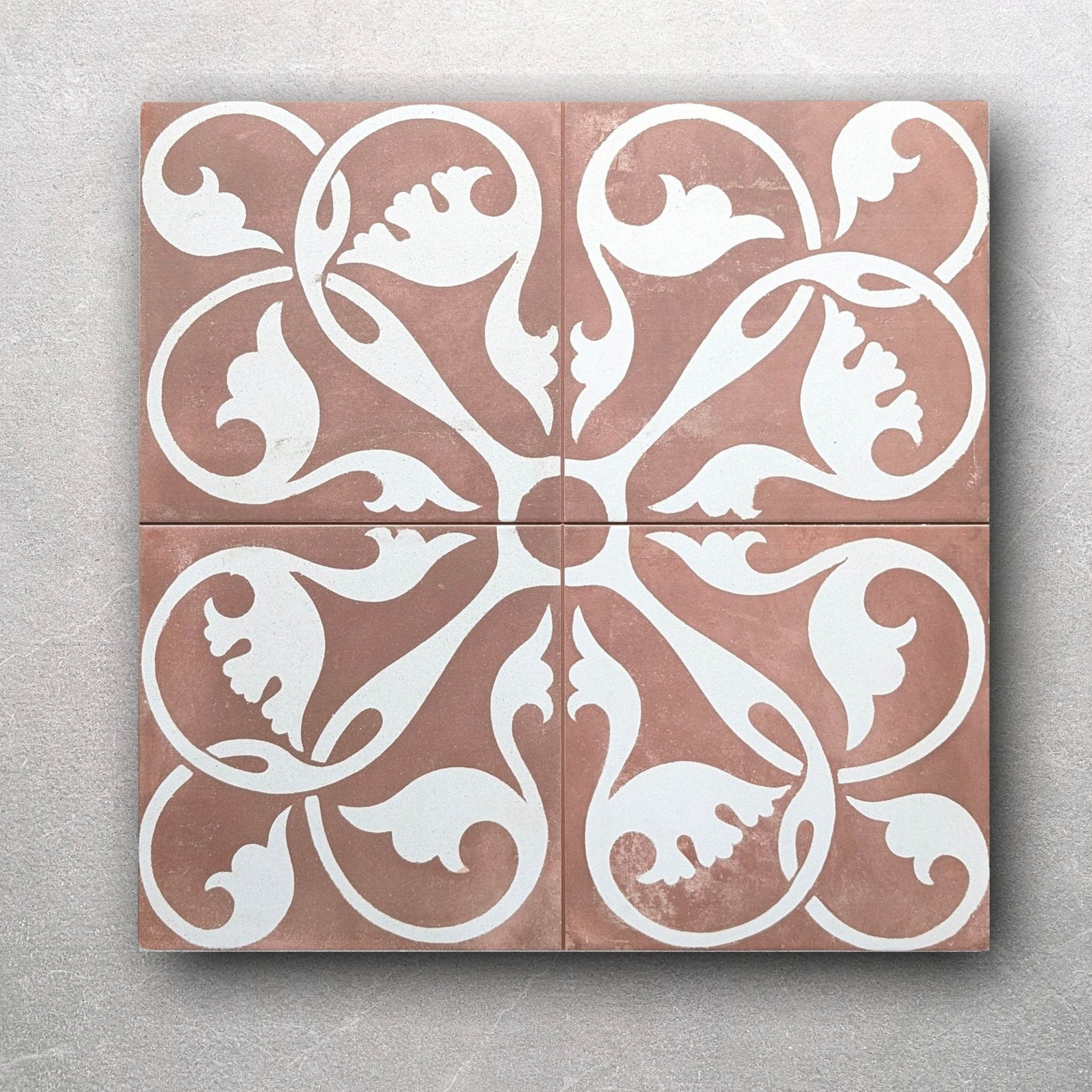 Terracotta & White Swirl Pattern Tile – Wall & Floor | Tiles360