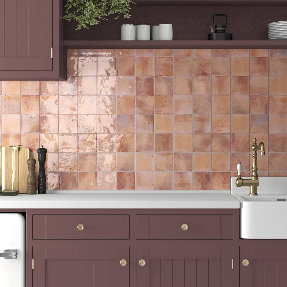 Pink Ceramic Square Wall Tile Vietnam Range | Tiles360