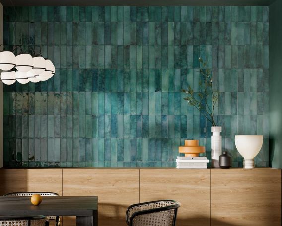Arizona Sea Green Slim Brick-Shaped Wall Tile |Tiles360